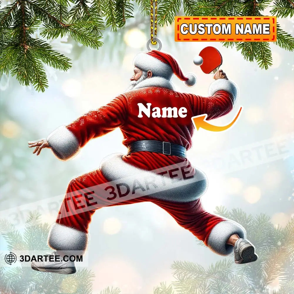 Custom Name Ping Pong Santa Ornament, Ping Pong Christmas Gift