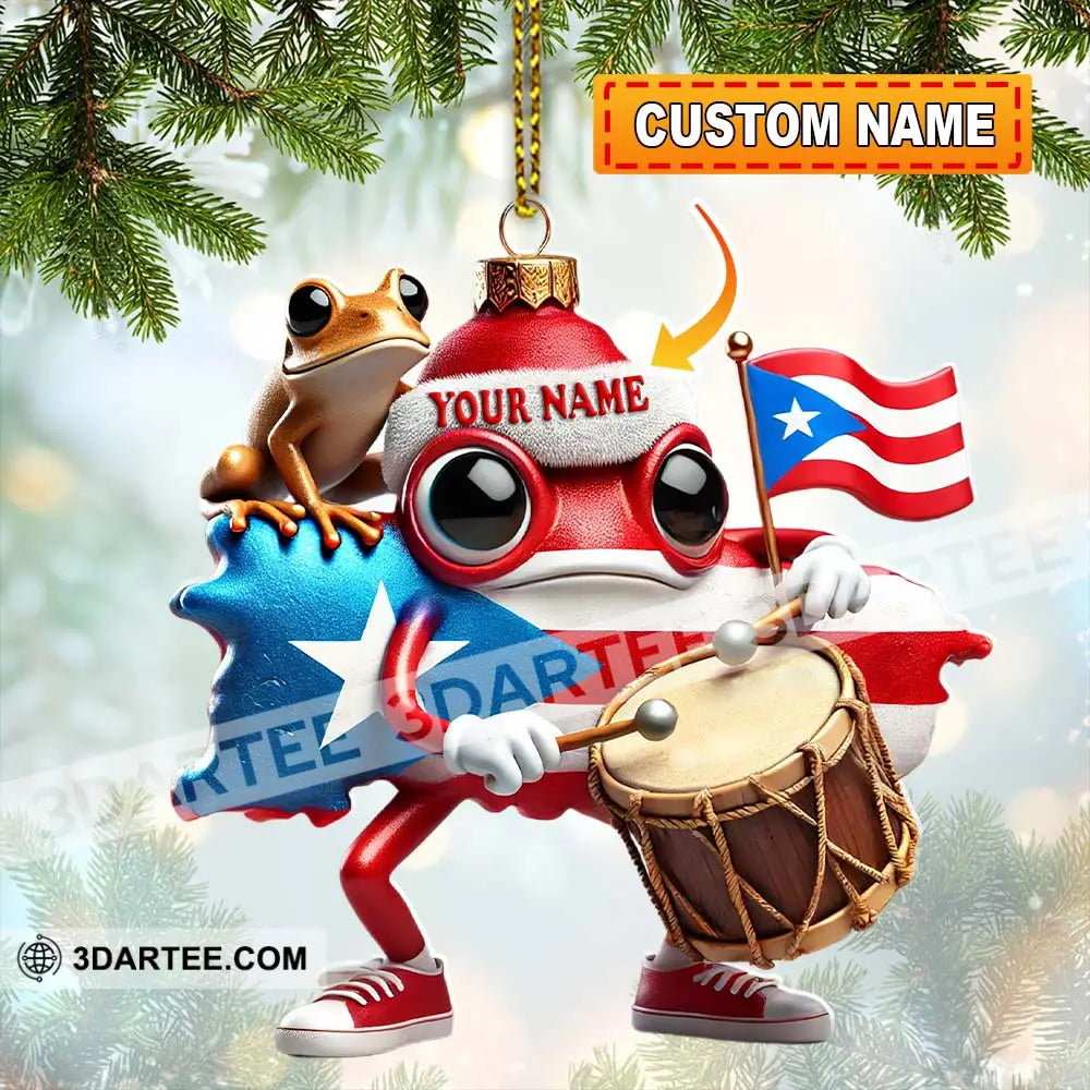 Custom Name Puerto Rico Ornament, Puerto Rico Lover Christmas Gift