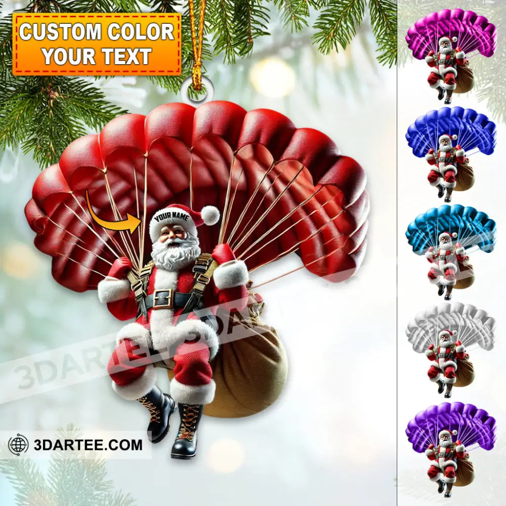 Custom Name Santa Parachute Ornament, Parachute Christmas Gift