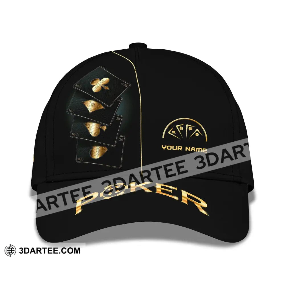 Unisex Cap, Custom Name Poker Classic Cap, Poker Hat, Casino Poker