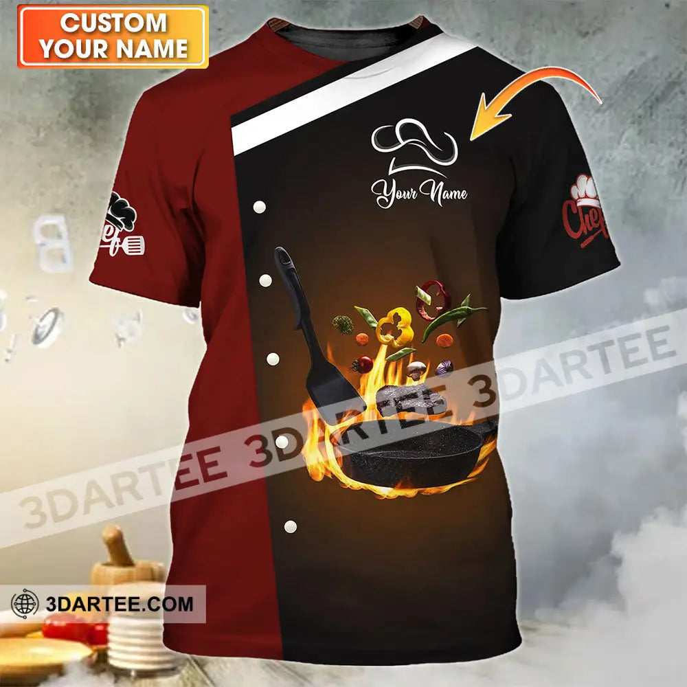 Unisex Shirt - Custom Chef Name T-Shirt, Kitchen Fire Shirt