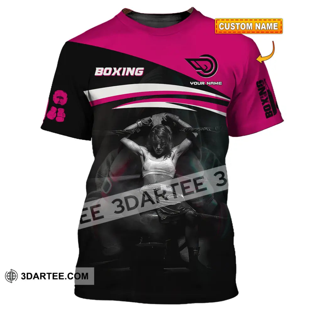 Woman Shirt, Custom Name Boxing Shirt, Boxing Long Sleeve, Boxing T-Sh